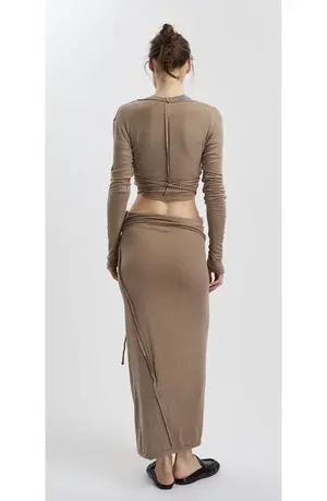 MOTHER OF ALL Ribbed Wrap Skirt