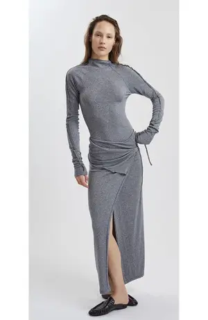 MOTHER OF ALL Ribbed Wrap Skirt - Grey
