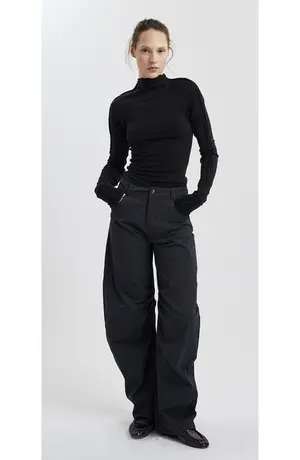 MOTHER OF ALL Pepper Turtleneck Long Sleeve Top - Black