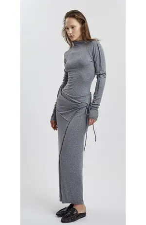 MOTHER OF ALL Pepper Turtleneck Long Sleeve Top - Grey