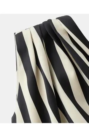 Mango Stripe One-shoulder Peplum Top