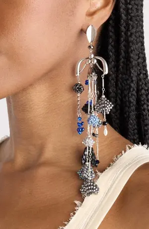 Isabel Marant Single Duster Earring - Blue/silver