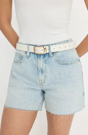 Good American Mid Thigh Denim Cutoff Shorts