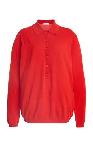 THE FRANKIE SHOP Tala Knit Wool-Blend Polo Shirt