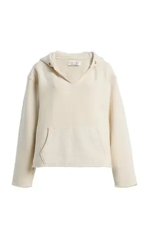 LES TIEN Rachel Cropped Cotton Fleece Hoodie