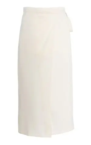 TOTEME Cotton-silk Midi Wrap Skirt - Ivory