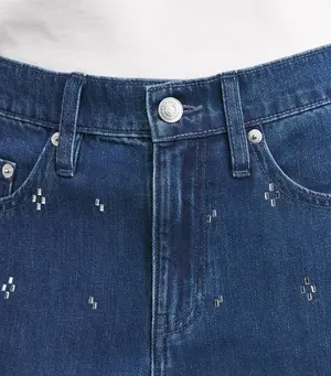 Maje Embellished Wide-leg Jeans - Blue