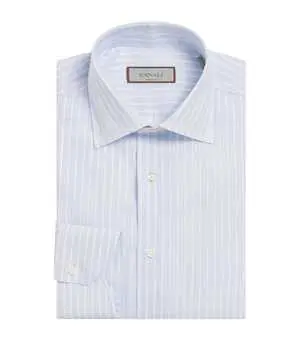 Canali Cotton-linen Stripe Shirt