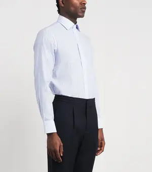 Canali Cotton-linen Stripe Shirt