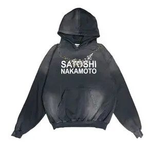 SATOSHI NAKAMOTO Hooded Necklace Sweatshirt