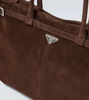 Prada Suede Tote Bag - Brown