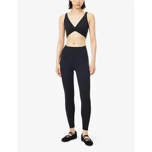 Free People Never Better Reversible Twist Crop Sports Bra - Black
