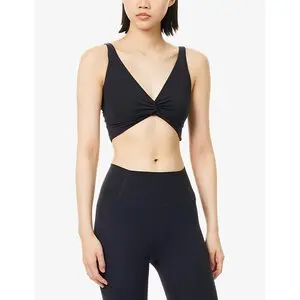 Free People Never Better Reversible Twist Crop Sports Bra - Black