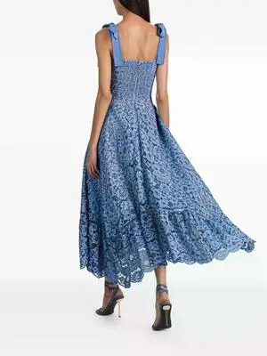 Alice + Olivia Rosalee Lace Midi Dress - Blue