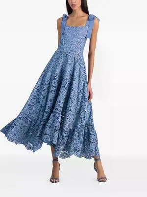 Alice + Olivia Rosalee Lace Midi Dress - Blue