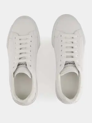 Dolce & Gabbana Low-top Leather Sneakers - White