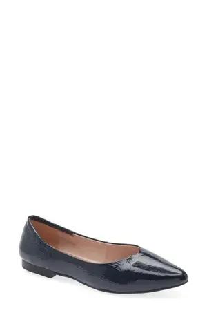 Cordani Mavis Pointed Toe Flat - Navy Patent