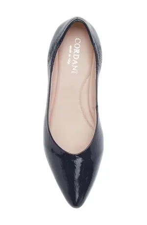 Cordani Mavis Pointed Toe Flat - Navy Patent