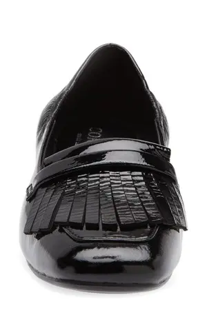 Cordani Mistie Fringe Trim Loafer - Black Patent