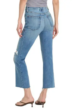 Good American Soft-tech Good Legs Ripped Crop Mini Bootcut Jeans - Indigo1210