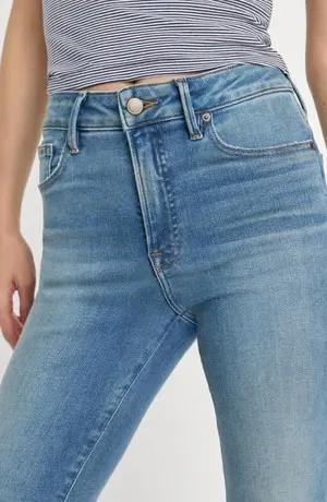 Good American Soft-tech Good Legs Ripped Crop Mini Bootcut Jeans - Indigo1210