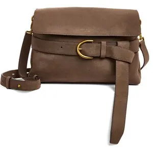 Rag & Bone Lexington Flap Suede Crossbody Bag - Morel