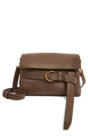 Rag & Bone Lexington Flap Suede Crossbody Bag - Morel