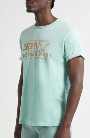 Double Rl Western Cotton & Hemp Graphic T-shirt