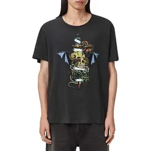 ALLSAINTS Sabre Cotton Graphic T-shirt - Washed Black