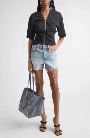 Alexander Wang Ruched Knit Zip Top
