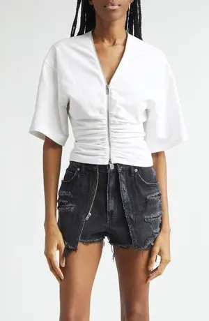 Alexander Wang Ruched Knit Zip Top