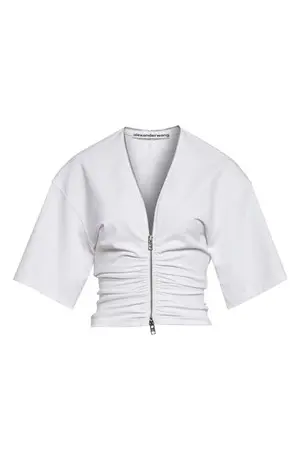 Alexander Wang Ruched Knit Zip Top