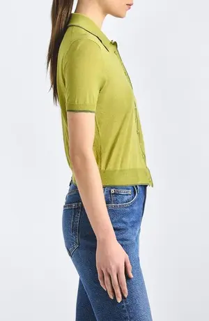 Derek Lam 10 Crosby Silk And Cotton Buttoned Sweater