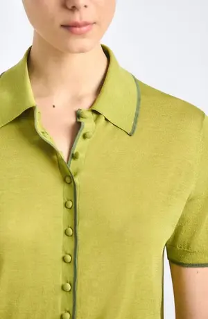 Derek Lam 10 Crosby Silk And Cotton Buttoned Sweater