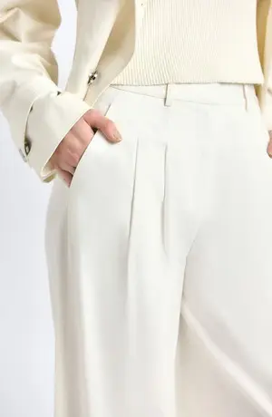 Derek Lam 10 Crosby Juliana Pleated Wide Leg Twill Pants