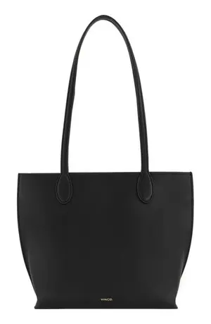 Vince Mini Athene Nappa Leather Tote - Black