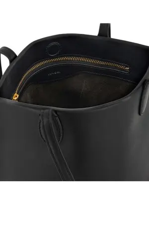 Vince Mini Athene Nappa Leather Tote - Black