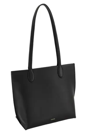 Vince Mini Athene Nappa Leather Tote - Black