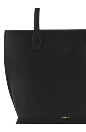 Vince Mini Athene Nappa Leather Tote - Black