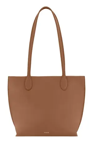 Vince Mini Athene Nappa Leather Tote - Saddle