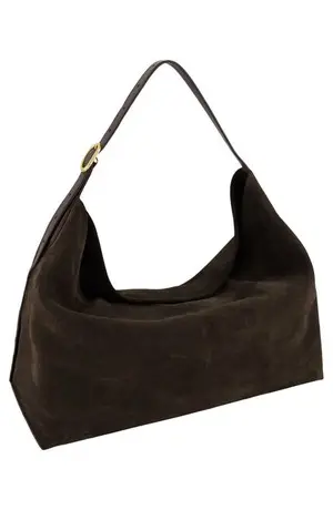 Vince Medium Vivian Suede Hobo Bag - Cacao