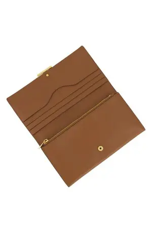 Vince Continental Nappa Leather Wallet - Saddle