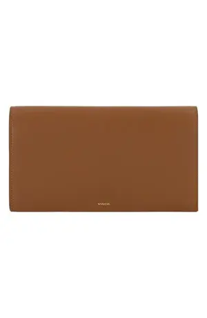 Vince Continental Nappa Leather Wallet - Saddle