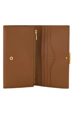 Vince Continental Nappa Leather Wallet - Saddle