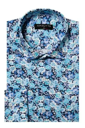 MASUTTO Johnson Multi Floral Print Button-up Long Sleeve Shirt At Nordstrom