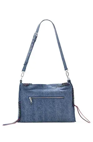 Desigual Denim Shoulder Bag With Removable Pouch