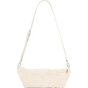 Desigual Raffia & Canvas Shoulder Bag