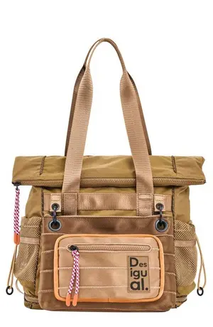 Desigual Large Nylon Backpack - Camel