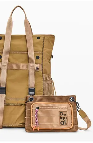 Desigual Large Nylon Backpack - Camel