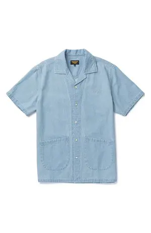 SEAGER CO Southpaw Whippersnapper Cotton Chambray Snap-up Shirt